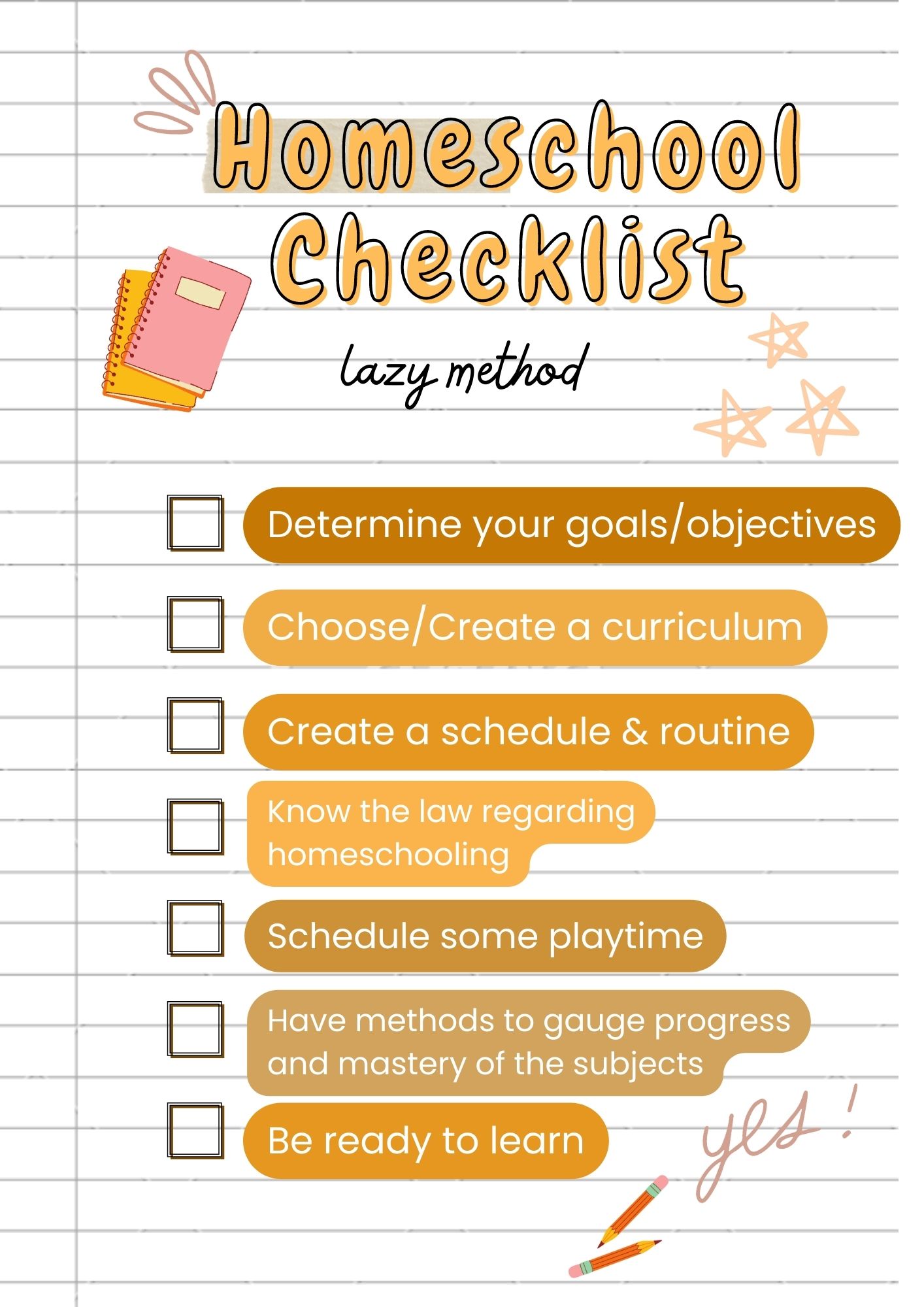 Steal My Lazy Homeschool Checklist – Sandy Esprit